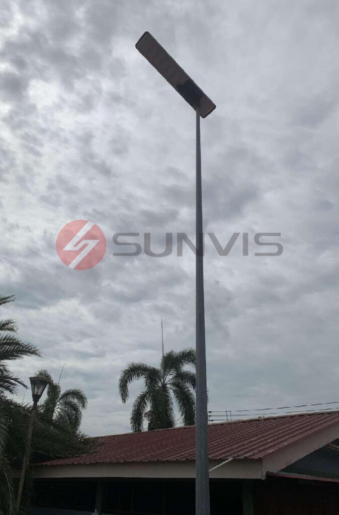 80W All IN One Solar Street Light on 10M Pole in Malaysia - Solar ...